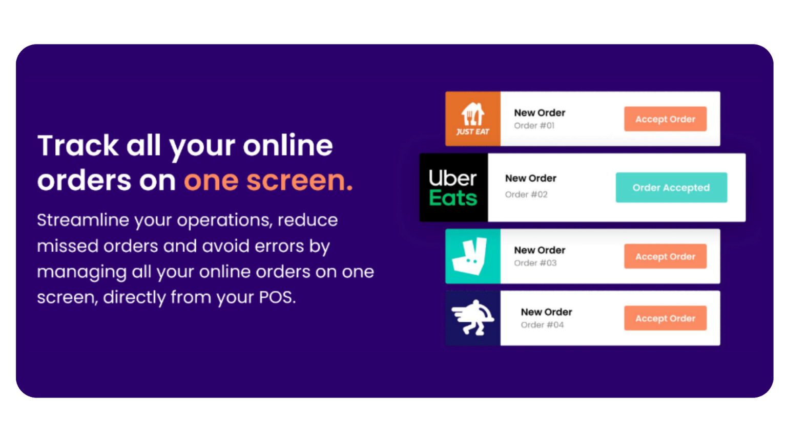 Sync all your online orders from popular platforms like JustEat ...