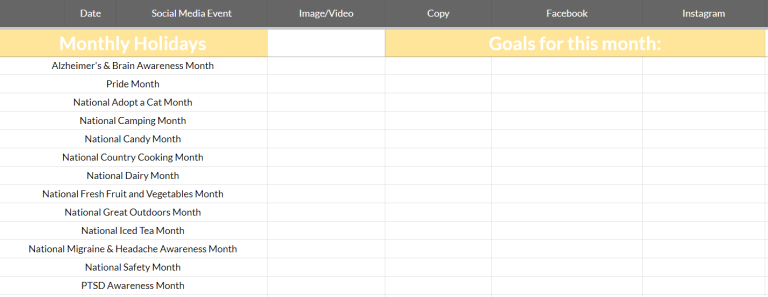 Social media content planning calendar | Grafterr